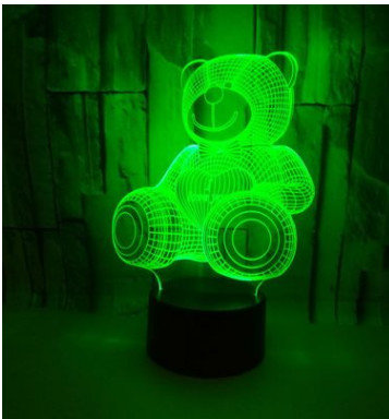 Amazing gift 3D color changing optical illusion lamp led  animal mood desk lamp
