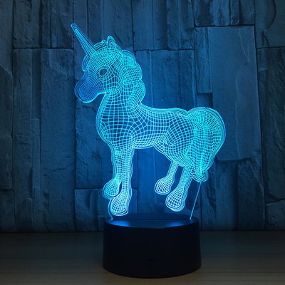 Acrylic LED Table Desk Lamp 7 Colorful LED 3D Optical Illusion Night lamp With ABS Base
