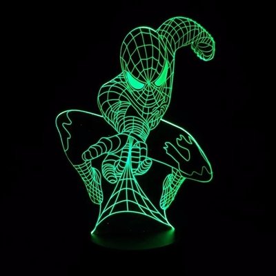 7 Colors Superhero Spiderman 3D Table Lamp Optical Illusion Bulbing able Desk night light for childredns room