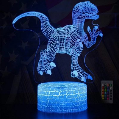 Kids Christmas Gift Birthday Toy Dinosaur Night Lights 3D Illusion Lamp Animal Light Led Lamp