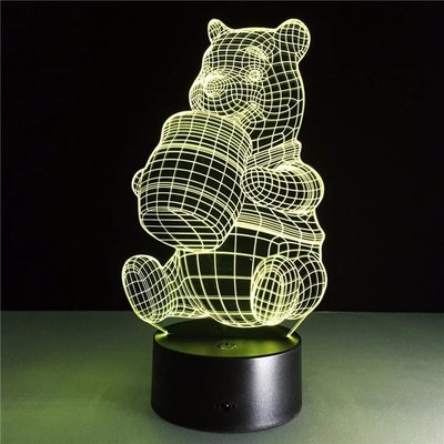 Chinese Supplier the Pooh Colorful 3D Lights Acrylic LED Night Light Touch Switches