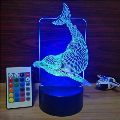 RGB 3D Unicorn LED Desk Lamp Remote Control Night light Kid Cartoon Lantern Gift