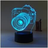 Hot sale shark design 3D LED Touch Control 7 Colors Change Night Light with USB Charger For Party table Lamp