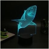 Acrylic Cute fish LED 3D Visual Lamp manufacture  3d led mini night light for Special Day
