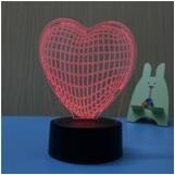 Home decorate 3D Illusion Sweet heart  Plug Powered Dimmable LED Desk Lamp Night Light Wholesales