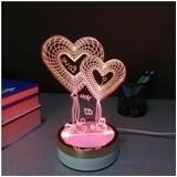 Hot sales Home decorate 3D Illusion Sweet heart  Plug Powered Dimmable LED Desk Lamp Night Light  for gift