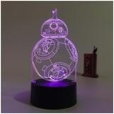 Hot sales Acrylic LED Table Desk Lamp 7 Colorful LED 3D Optical Illusion Night lamp With ABS Base