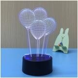 Hot sales Home decorate 3D Illusion balloon design Plug Powered Dimmable LED Desk Lamp Night Light  for gift