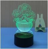 China Supplier 3D Illusion Cartoon Jellyfish Multicolor LED Bedside Night Light Lamp with touchable Swith