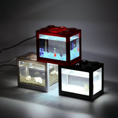 Small Fancy Tropical Fish Tank With Usb Led Lighting For Christmas Gift