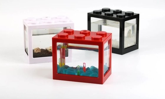 Acrylic Fish Tank Aquarium  Office Mini Cuboid Fish Tank Cylinder Round Acrylic coffee table Betta Fish Tank out door