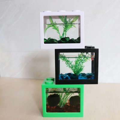 Small Fancy Tropical Mini Fish tank with led lighting at night supplier