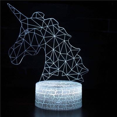 Amazing Customized Color Changing Lucky Unicorn Design lamp 3D Visual LED Night Light