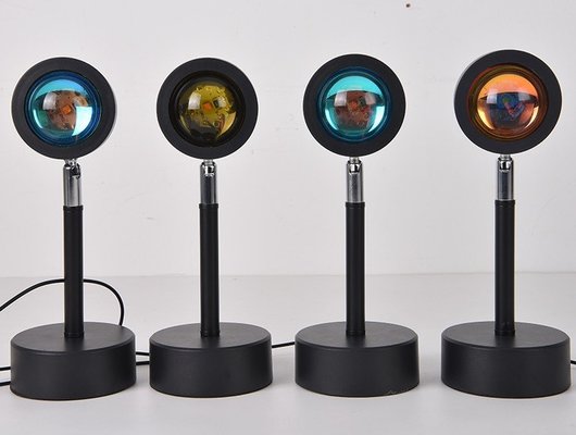 2021 New Hot Sale Nordic Table RGB Led Night Projector Sunset Lamp, Eternal Rainbow Sunset Projection Lamp For Room