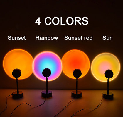 2021 Sunset Rainbow Projection Light Atmosphere Night Light Lamp Usb Home Decoration Room Laser Mini Sunset Projection