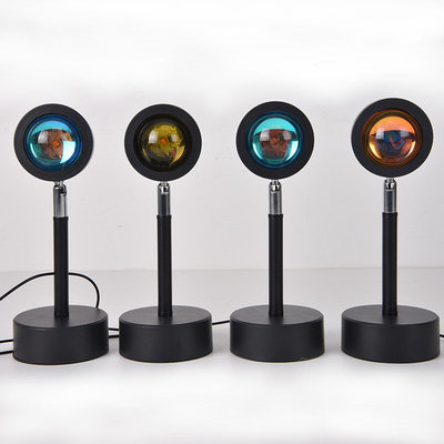 2021 Sunset Rainbow Projection Light Atmosphere Night Light Lamp Usb Home Decoration Room Laser Mini Sunset Projection