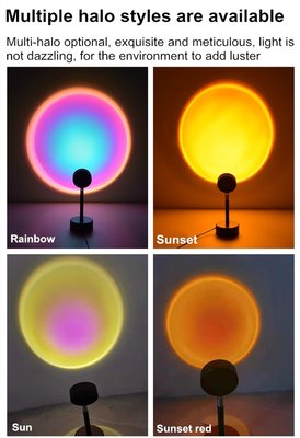 Wholesale LED Sunset Lamp Rainbow Projection Light Projector Beside Table Lamp for Decoration