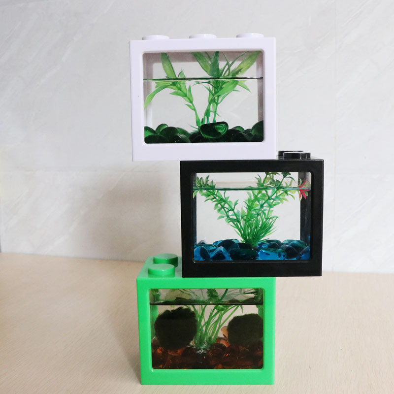 Wholesale Automatic Filter acrylic small tarpaulin plastic fish tank farm mini aquarium led lighting fish tank