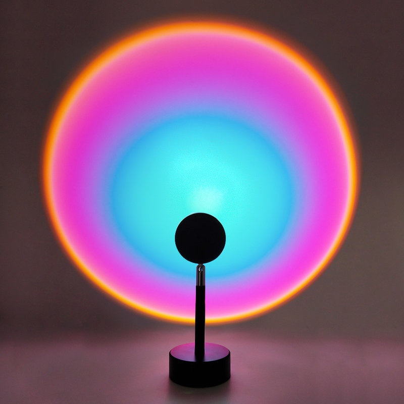 2021 Sunset Rainbow Projection Light Atmosphere Night Light Lamp Usb Home Decoration Room Laser Mini Sunset Projection