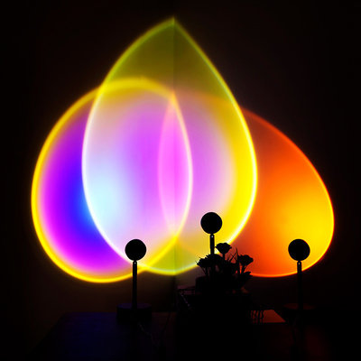 Sunset Lamp Projector,Rainbow Projection Night Light, 16 Colors with Remote Control, UFO Shape USB 180 Degree Rotation