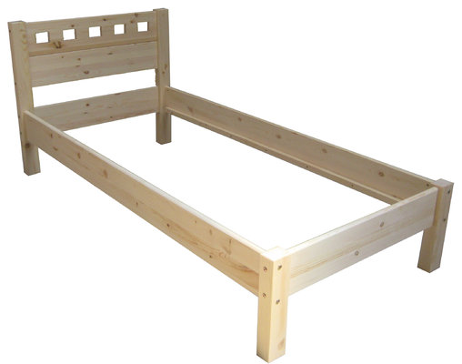 modern single bed pine wood
