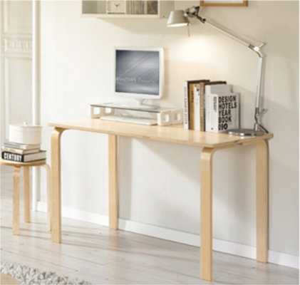 square table-Ikea style birch bentwood indoor furniture