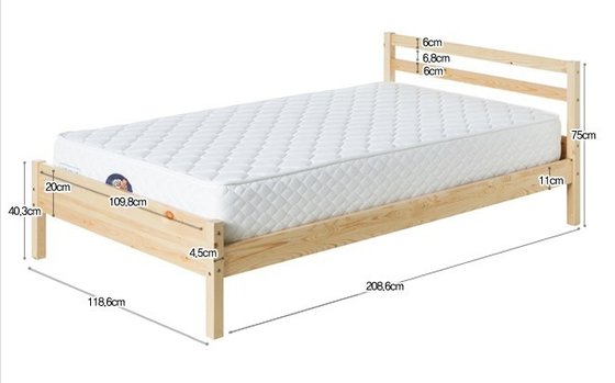 modern single bed pine wood