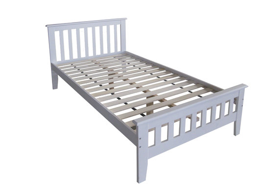 modern double bed pine wood