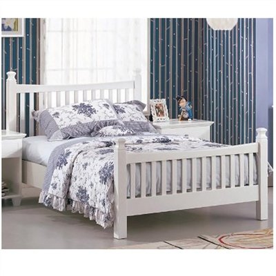modern double bed pine wood