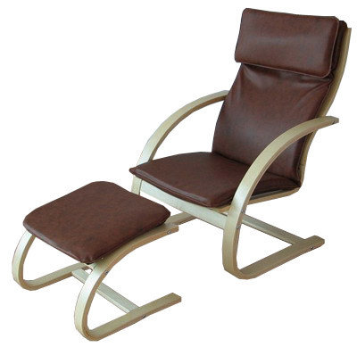 relaxing chair and footstool modern birch bentwood indoor furniture