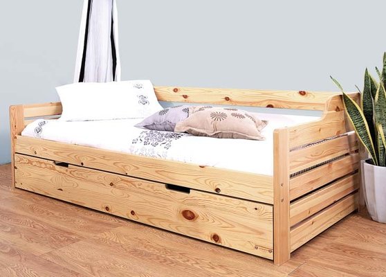 modern single bed pine wood