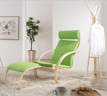 relaxing chair-Ikea style birch bendwood indoor furniture