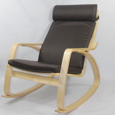 rocking PU chair --Ikea style birch bentwood indoor furniture