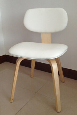 white PU chair-Ikea style birch bentwood indoor furniture
