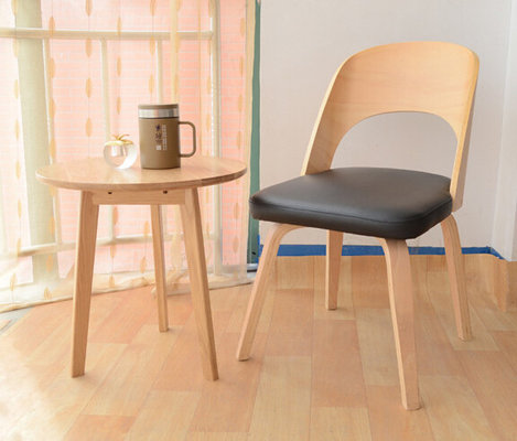 PU chair-Ikea style birch bentwood indoor furniture