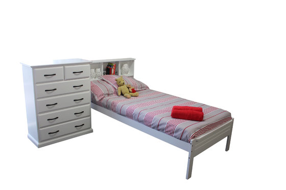 modern single bed pine wood