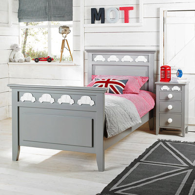 modern single bed pine wood