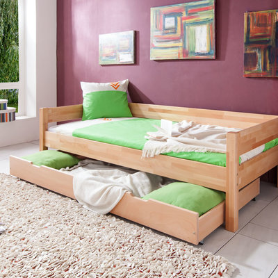 modern single bed pine wood