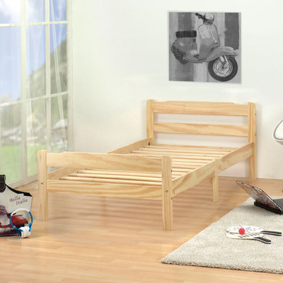 modern single bed pine wood