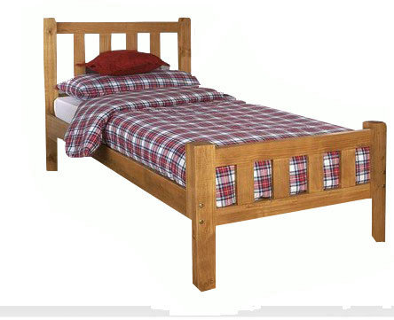 modern single bed pine wood