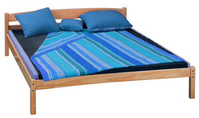modern double bed pine wood