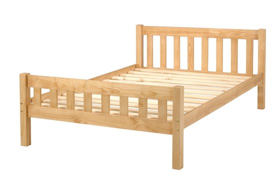 modern double bed pine wood