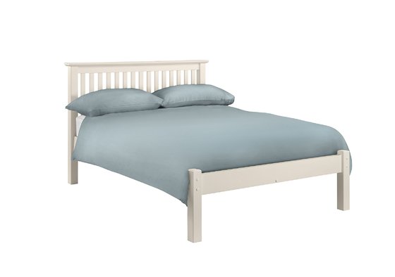 modern double bed pine wood