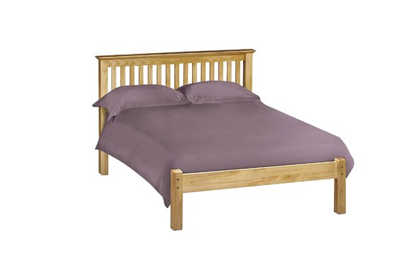 modern double bed pine wood