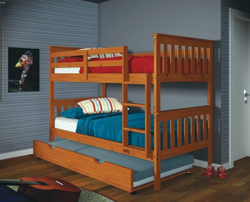 modern bunk bed pine wood