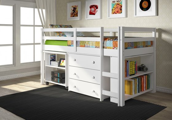 modern bunk bed pine wood