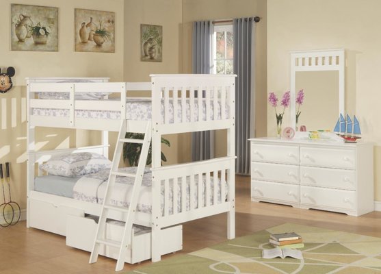 modern bunk bed pine wood