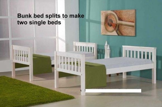 modern bunk bed pine wood