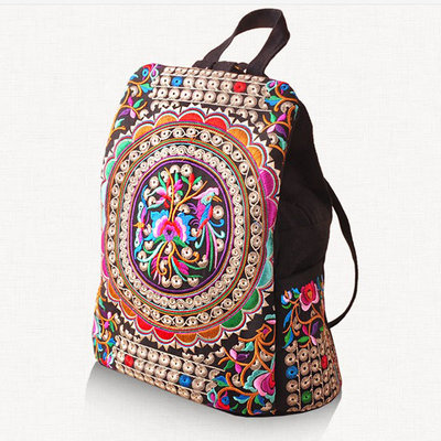 2016 new design china style minor enthnic embroidery girls backpack