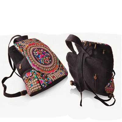 2016 new design china style minor enthnic embroidery girls backpack